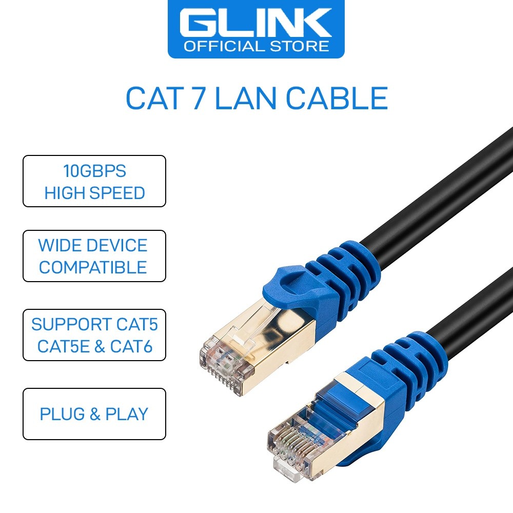 Glink CAT 7 LAN Cable 2M / 3M / 5M / 10M with 10Gbps High Speed ...