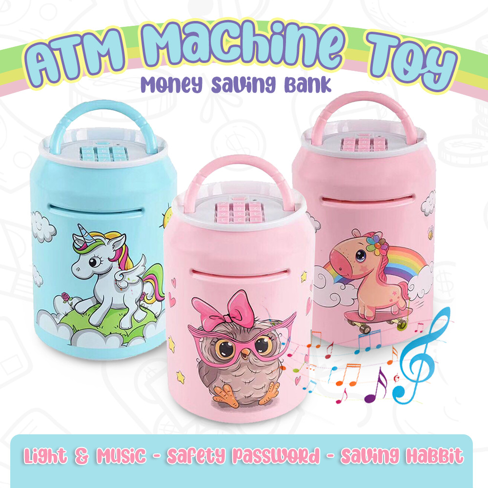 [Lights & Music] ATM Machine Tabung Password Electronic Coin Box ...