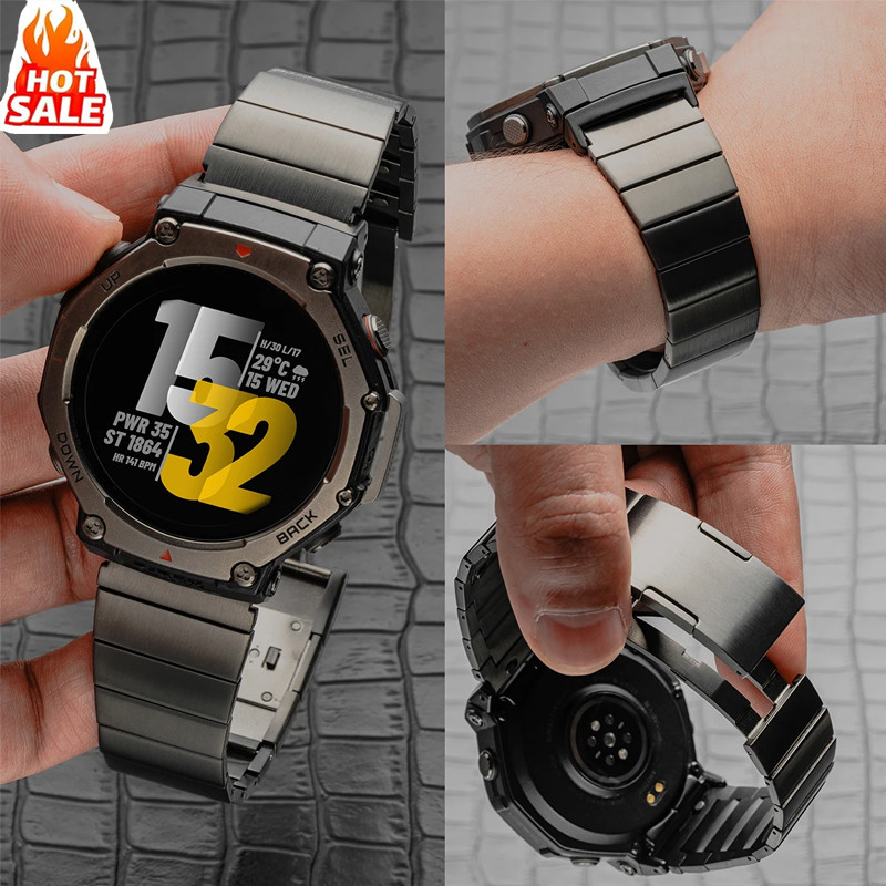 Stainless Steel Metal Strap Compatible for Amazfit T Rex Pro T-Rex 3/ T ...