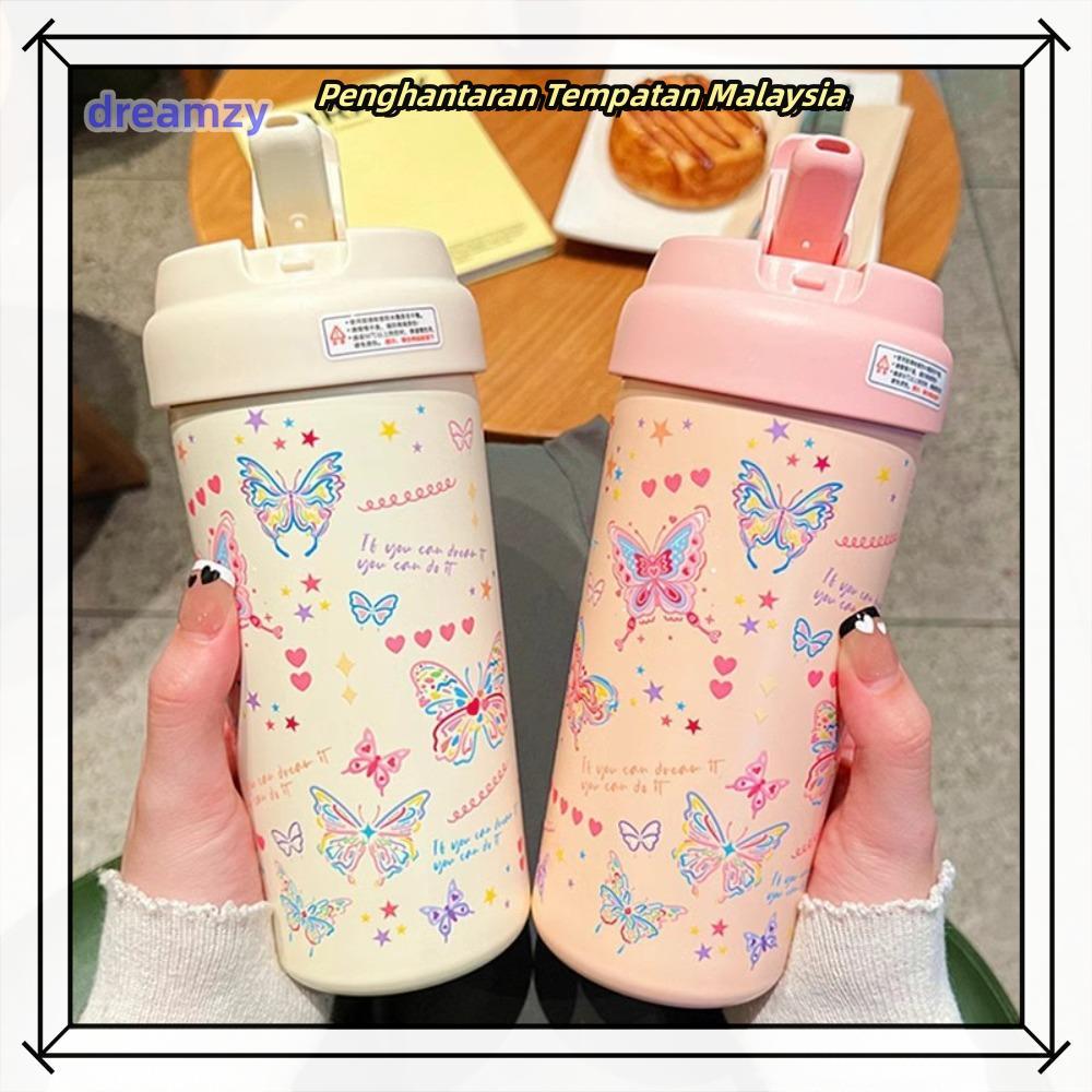 DREAMZY Water Cup, Butterfly 550ML Flask Tumbler, Stainless Steel with ...
