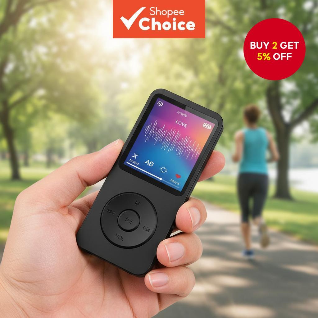 Kompak Bluetooth 5.4 Stereo Mp3 Player, Radio FM, Perekam untuk Walkman ...
