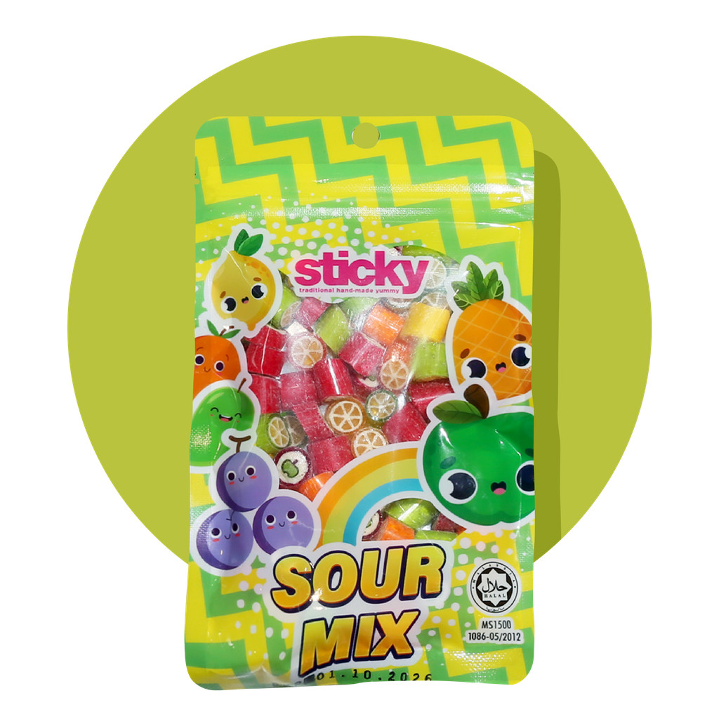Sticky Candy Handmade Gula-gula Masam Manis - Sour Mix Candy 70g - 100% ...