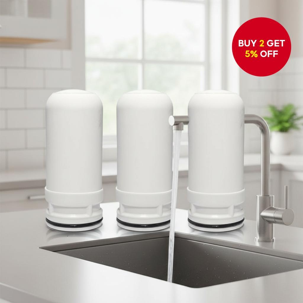 Replacement faucet water purifier filters, 3-pack, ceramic composite ...