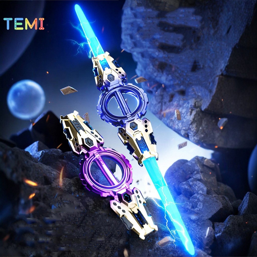 TEMI ouble-Blade Retractable Lightsaber LED Rotating Sword Toy Boy's ...