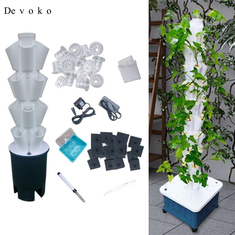 Devoko Hydroponic Grow Tower 4 Layers EU Adapter Garden Tower for Home ...
