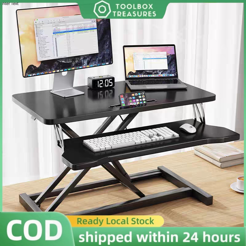 Height-Adjustable Lifting Standing Desk Elevated Rack Workbench ...