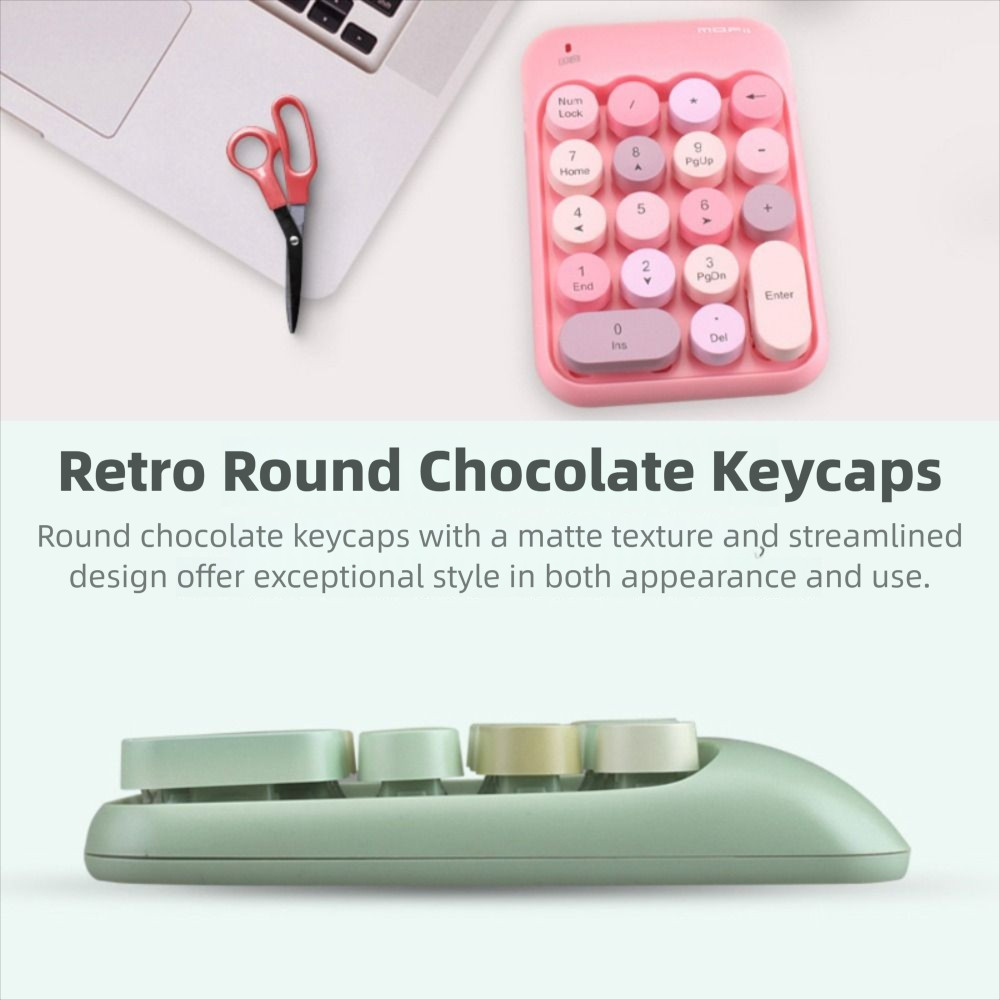 Wireless Numeric Keypad, Rechargeable Colorful Digital Keyboard, High ...