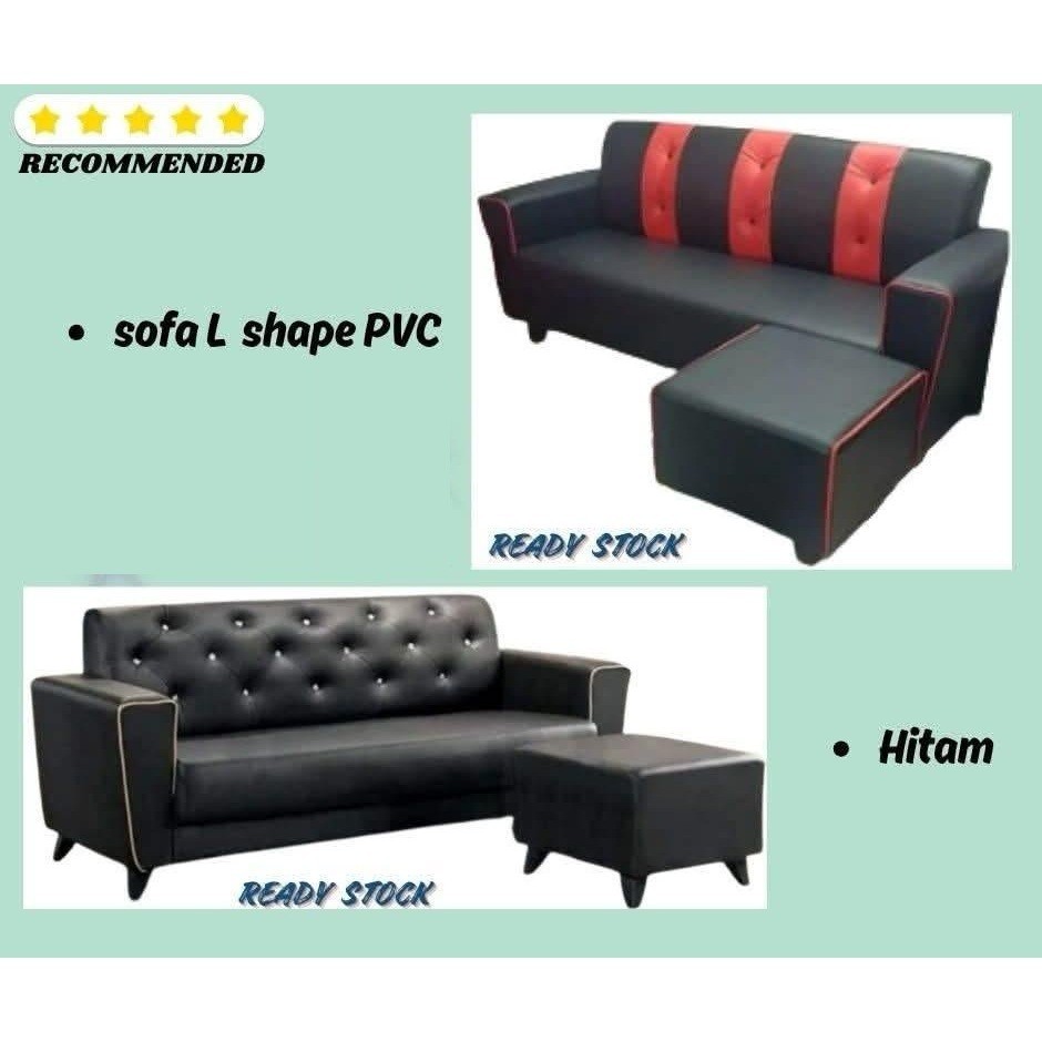 🔥𝙎𝙏𝑶𝑲 𝙏𝑬𝑹𝑺𝑬𝑫𝑰𝑨🔥Percuma 1 Bangku Sofa 3 Seater Sofa Baldu / Kain / PVC ...