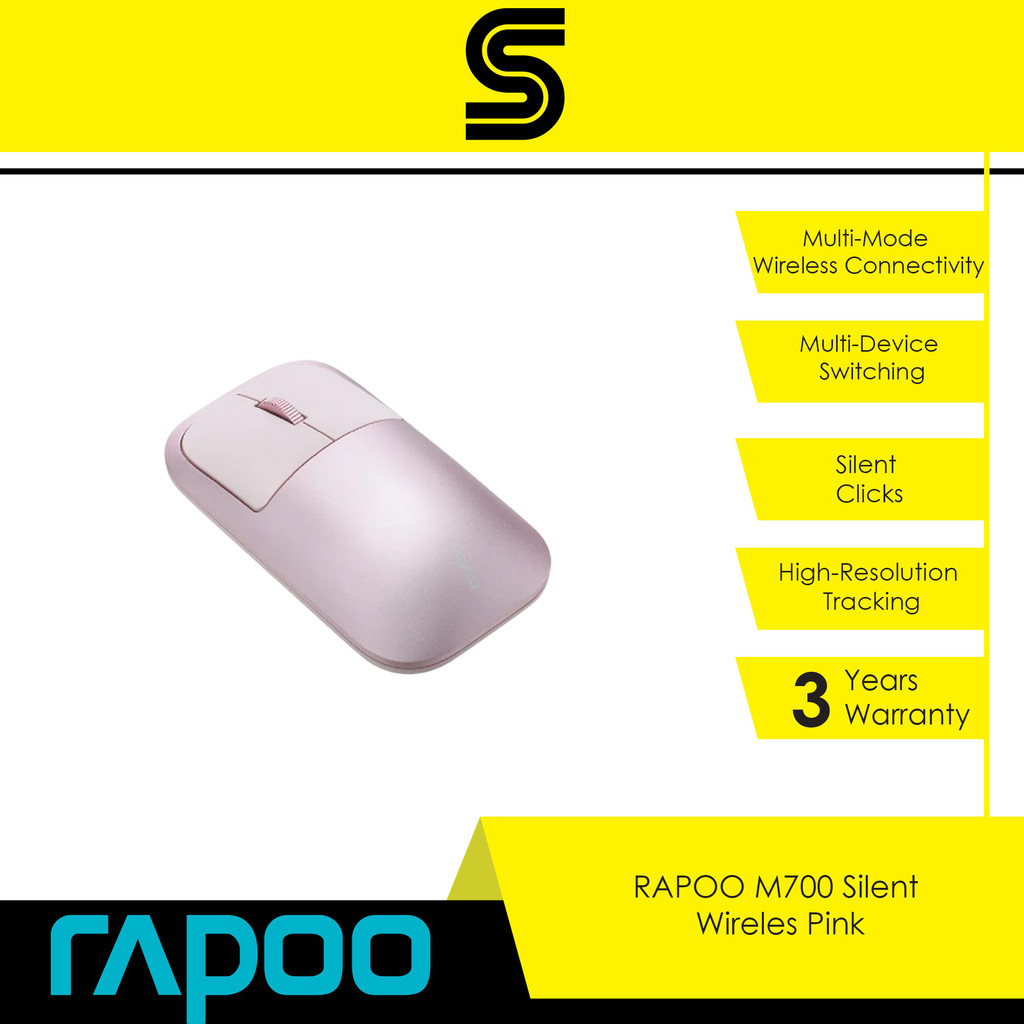 RAPOO M700 Silent Wireless Mouse - Pink | Shopee Malaysia