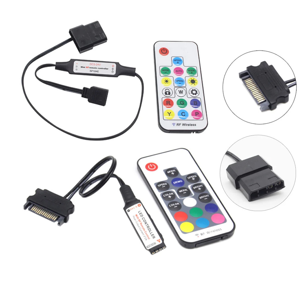 SATA Molex RGB Controller 5V 3Pin 12V 4Pin For Computer Cpu Case Cool ...