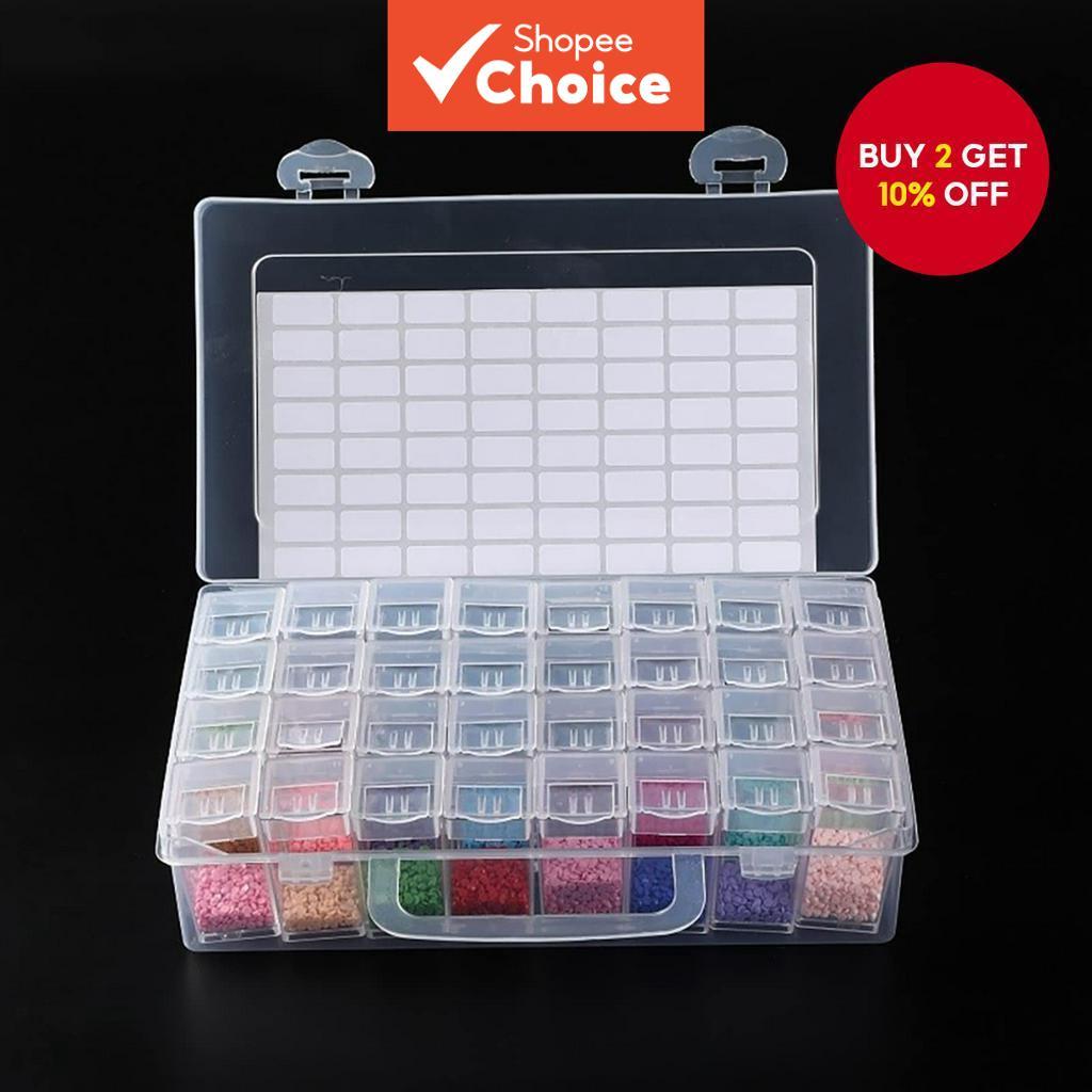 24 32 40 Grids Diamond Painting Storage Box Portable Seed Bead ...