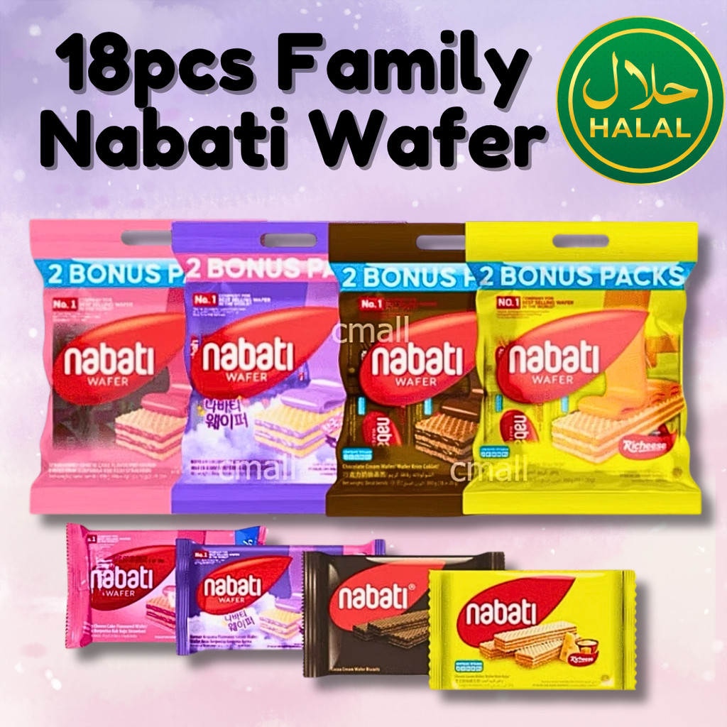 【360g｜18pcs】Nabati Wafer Cream Biscuit Family Pack｜Richeese / Richoco ...