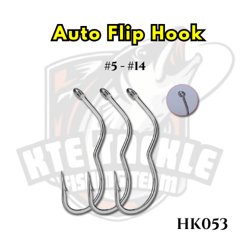 10pcs Auto Flip Hook Fishing Hook Automatic Flipping Mata Kail Pancing ...