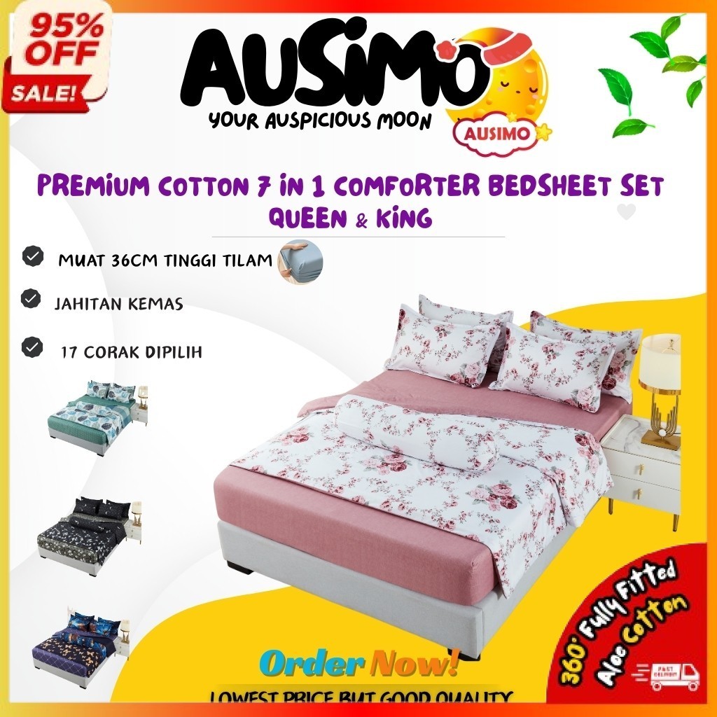 #CMK2 AUSIMO 880TC 7 IN 1 Cadar Comforter Set Tebal Toto/blanket ...
