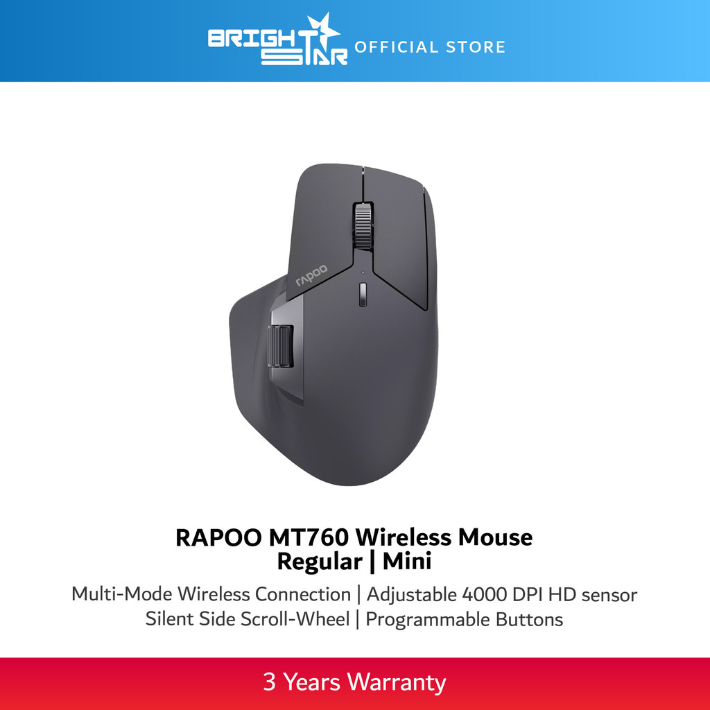 RAPOO MT760M Multi-Mode Wireless Optical Mouse - Mini/Large | Shopee ...