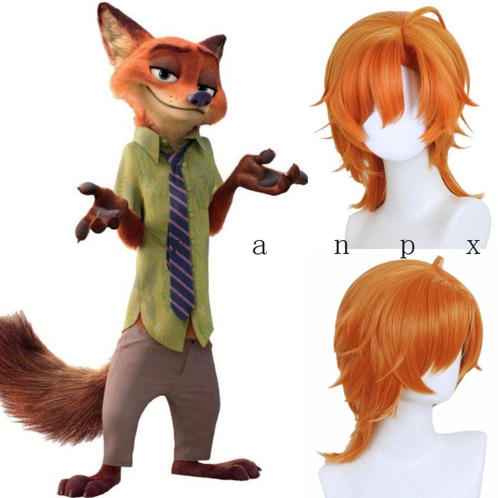 WANPX Nick Wilde Cosplay Wig, Zoo-topia Movie Nicholas Piberius Wilde ...