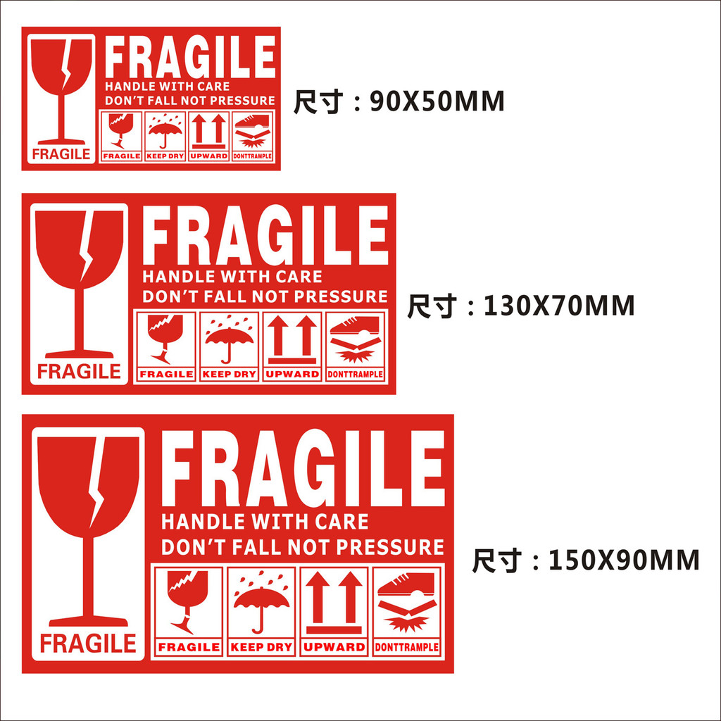 Ready Stock fragile Product Label fragile Sticker Outer Box Tear-Proof ...