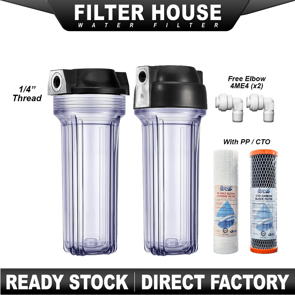 (1/4'' RO Housing ) 10'' with PP Sediment / CTO Carbon Block Bundle Set ...