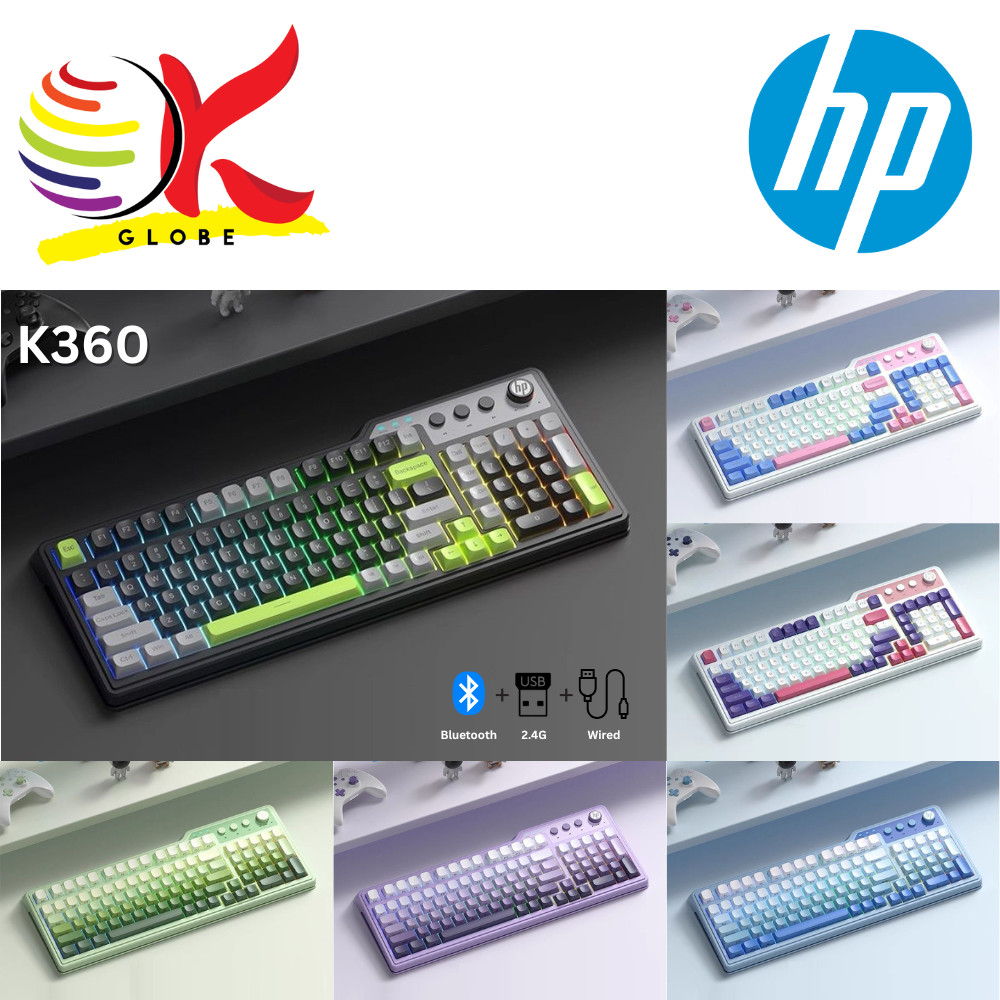 HP K360 99-KEYS GAMING KEYBOARD WITH TRI-MODE (BT+2.4G+WIRED), DUAL ...