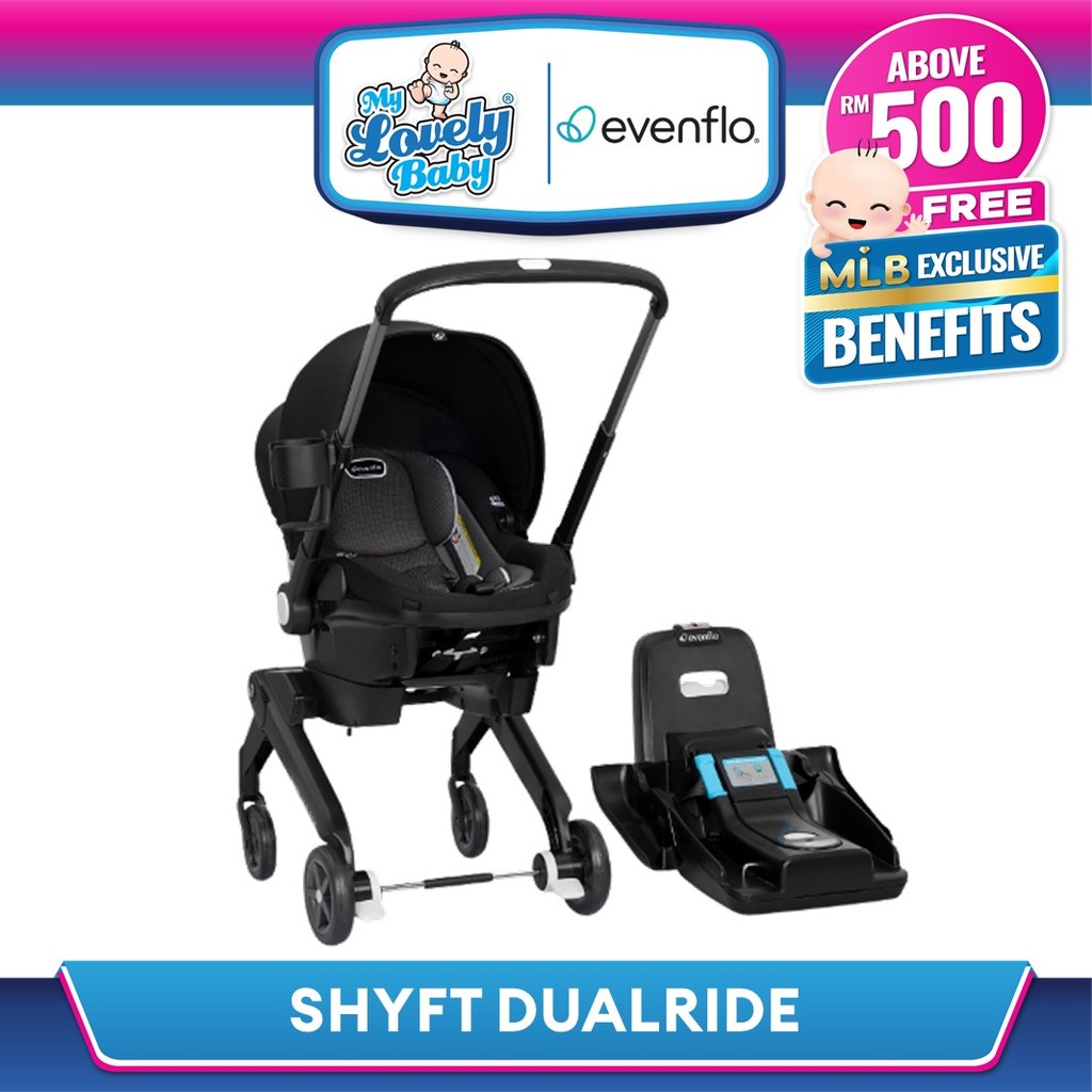 Evenflo Shyft DualRide Infant Car Seat Stroller Combo (Newborn to 13kg ...