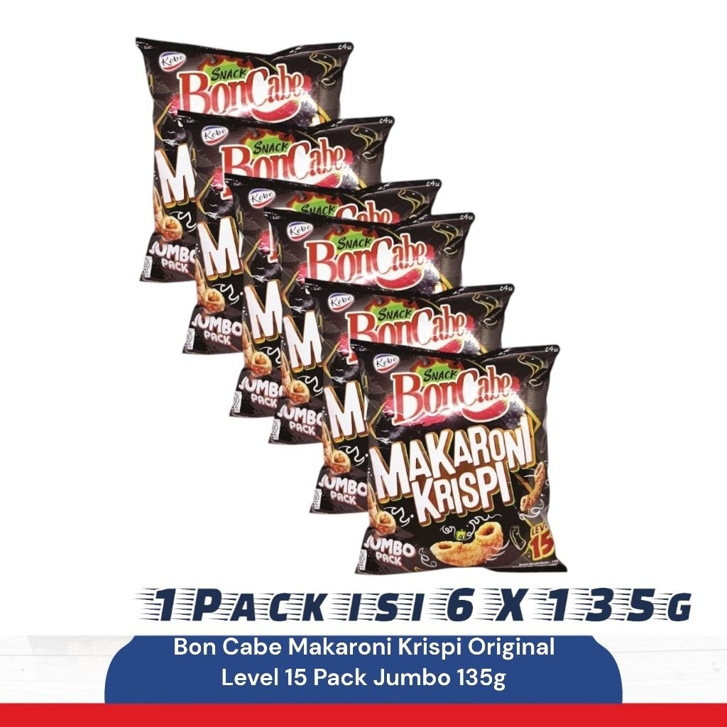 Bon Cabe Makaroni Krispi Original Level 15 Pack Jumbo (2Pack isi 6 X ...