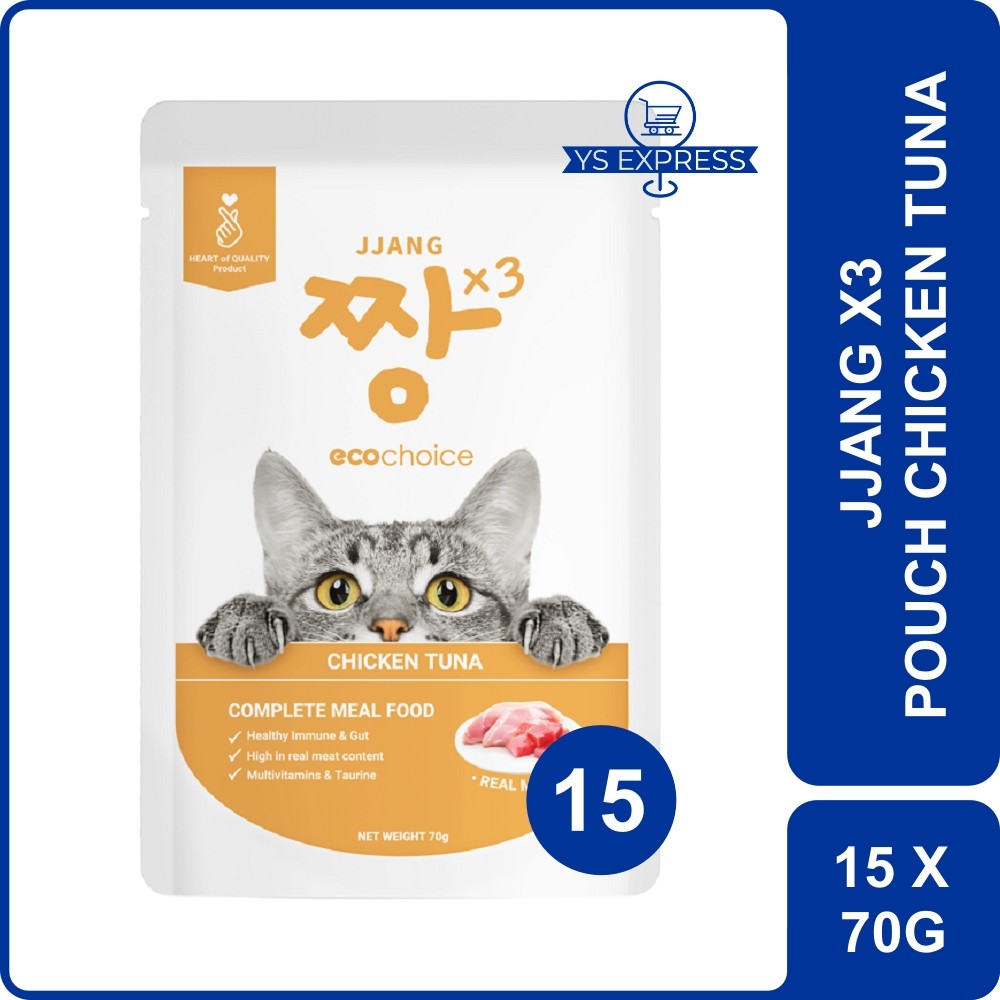 JJANG X3 Pouch Chicken Tuna 15 X 70G - Makanan Kucing Perisa Ayam ...
