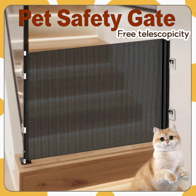 Pet Safety Gate Dog Cat Pet Railing Fences Auto Retractable Pet Gate ...