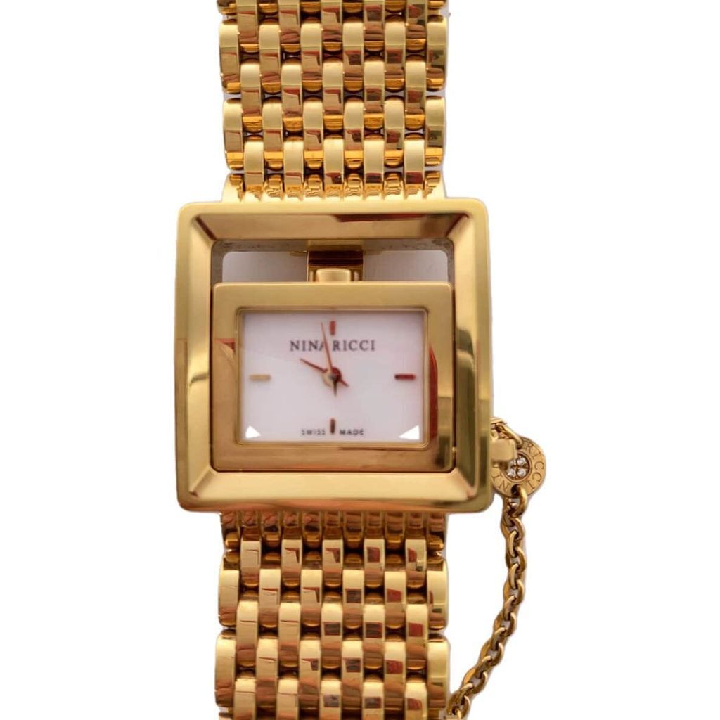 NINA RICCI others quartz wrist watch analogues stainless WHT GLD SS ...