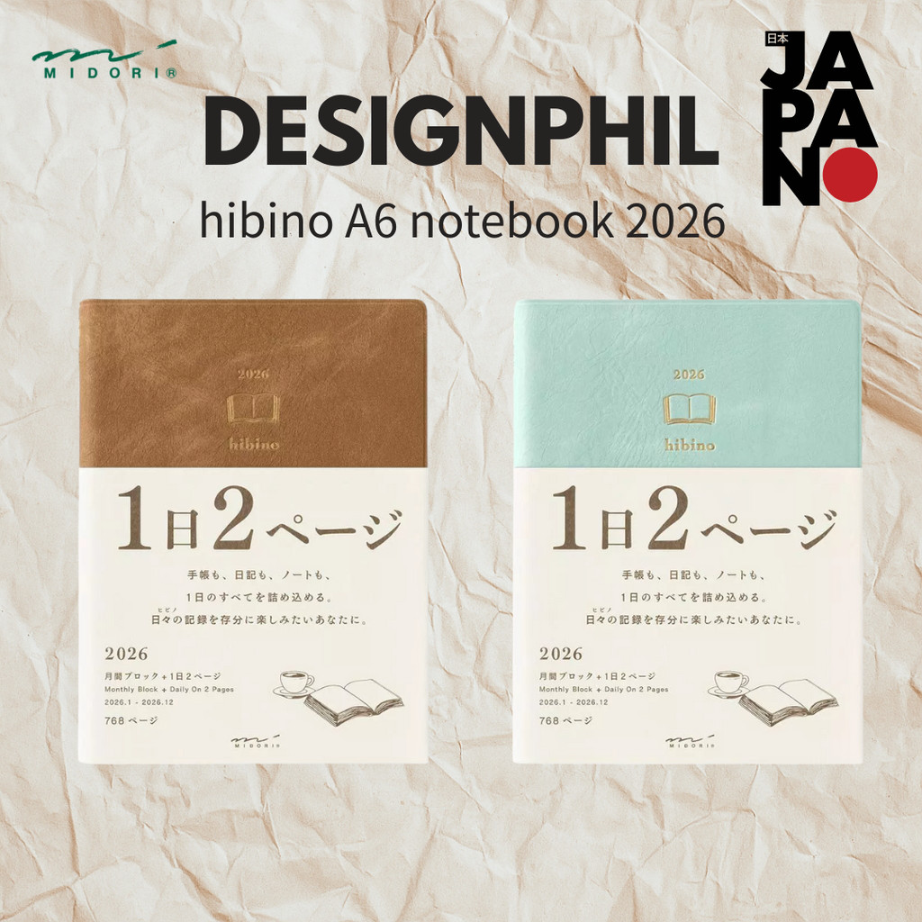 Midori hibino notebook 2026 A6 daily (starts December 2025) Direct ...