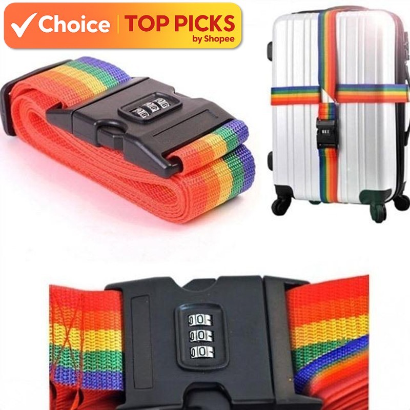 Security Lock Luggage Cross Strap Belt with 3-Digit Password Lock ...