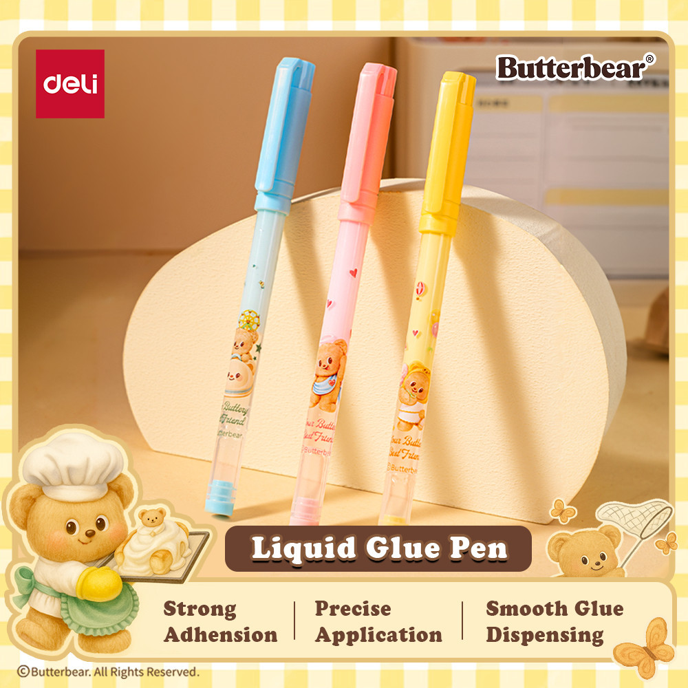 Deli Butterbear Liquid Glue Pen 1.8ml Ultra Strong Adhesive Gam Pelekat ...