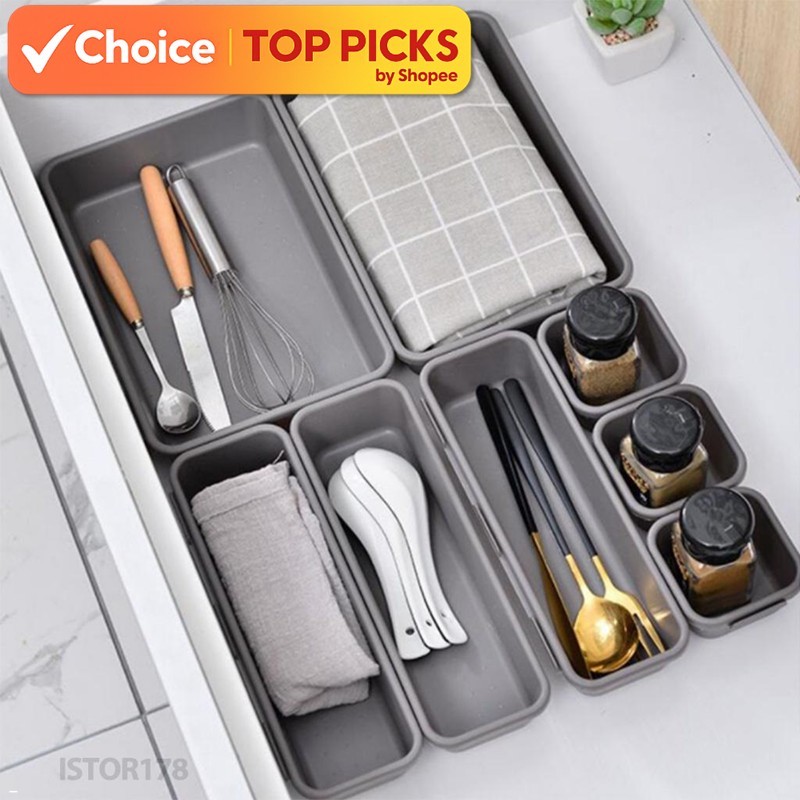 Space Saver 8-in-1 Drawer Organizer Set - Versatile Compartment Tray ...