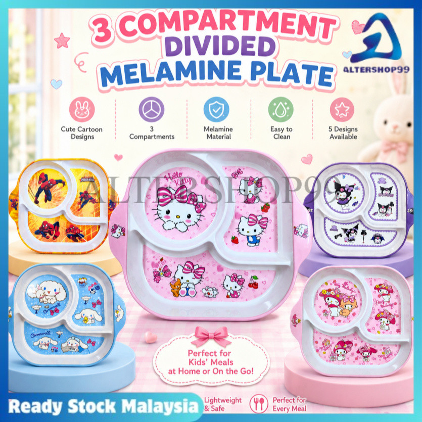 Adorable Cartoon Melamine Plates – Hello Kitty, Doraemon, Kuromi & Shin ...