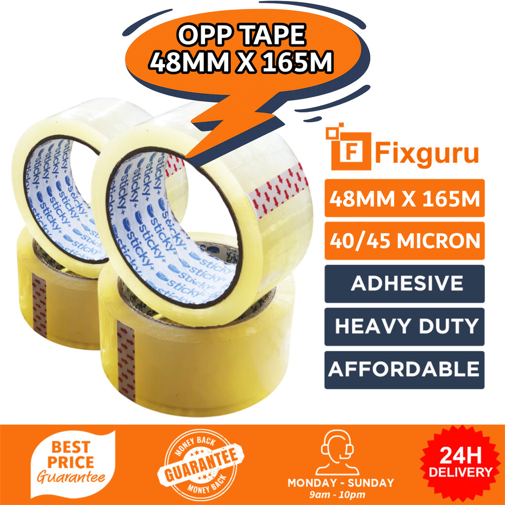 Fixguru - 48mm OPP Tape Cello Tape Multi-sizes Adhesive Package Tapes ...
