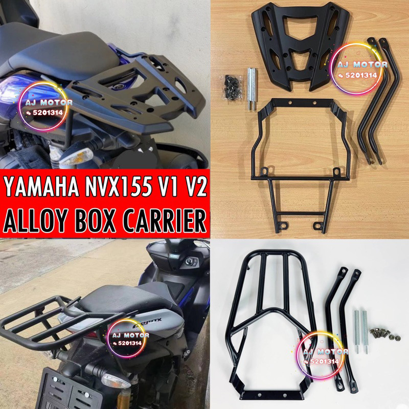 YAMAHA NVX155 NVX V1 V2 ALLOY BOX CARRIER / MONORACK HEAVY DUTY TAPAK ...
