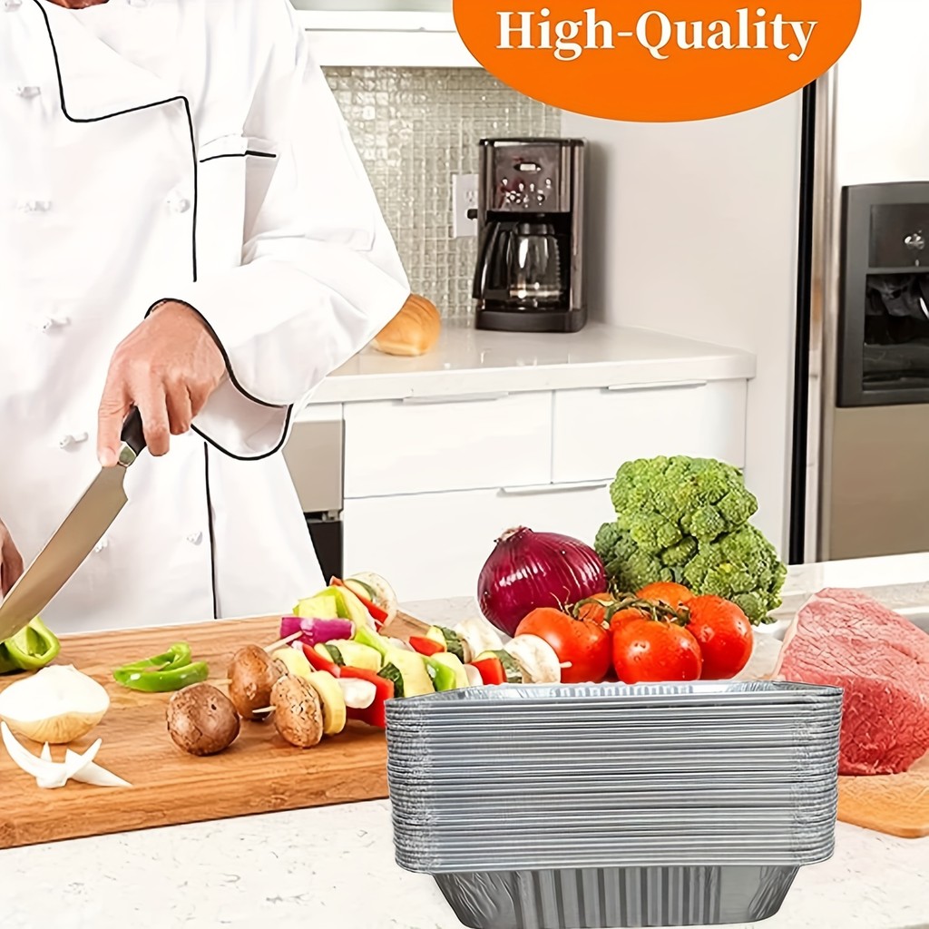 ⭐️Local Stock⭐️ 10pcs 2200ml Commercial Disposable Aluminum Foil Food ...
