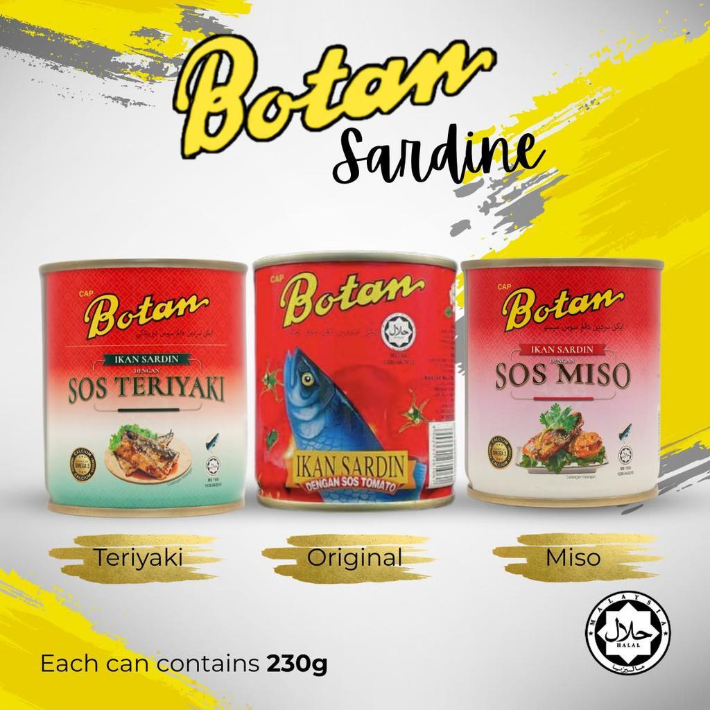 Botan Sardine Combo [ 230 Gram X 3 Cans ] Sos Tomato + SOS MISO + SOS ...