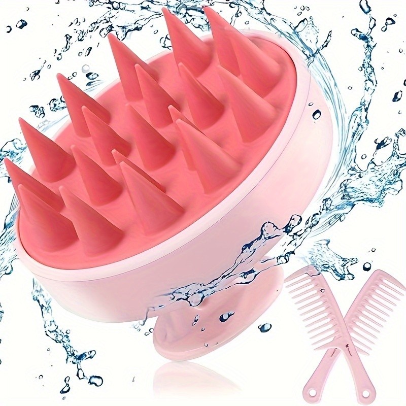 Silicone Scalp Massager Brush | Gentle Hair Washing | Scalp Cleansing ...