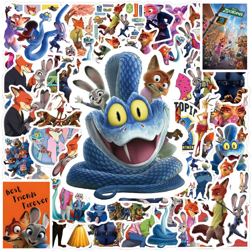 Cartoon Stickers Zootopia 2 Judy Nick Waterproof Sticker Gifts for Kid ...