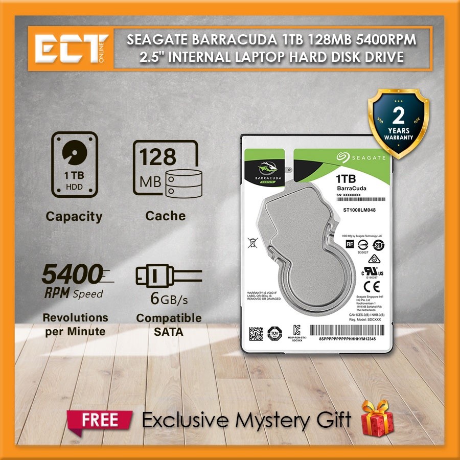 Seagate Barracuda 1TB 128MB 5400RPM 2.5" Internal Laptop Hard Disk ...