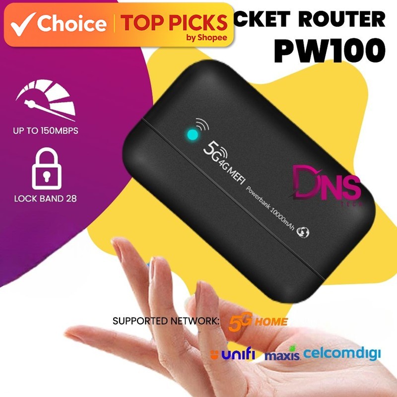 PW100 4G/5G LTE Portable WiFi Router Hotspot | Unlimited Pocket Modem ...
