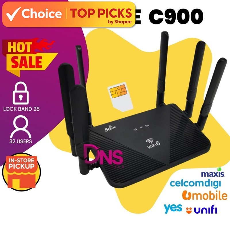 C900 WiFi6 4G/5G SIM Router | Unlimited Data Hotspot | All Telco ...