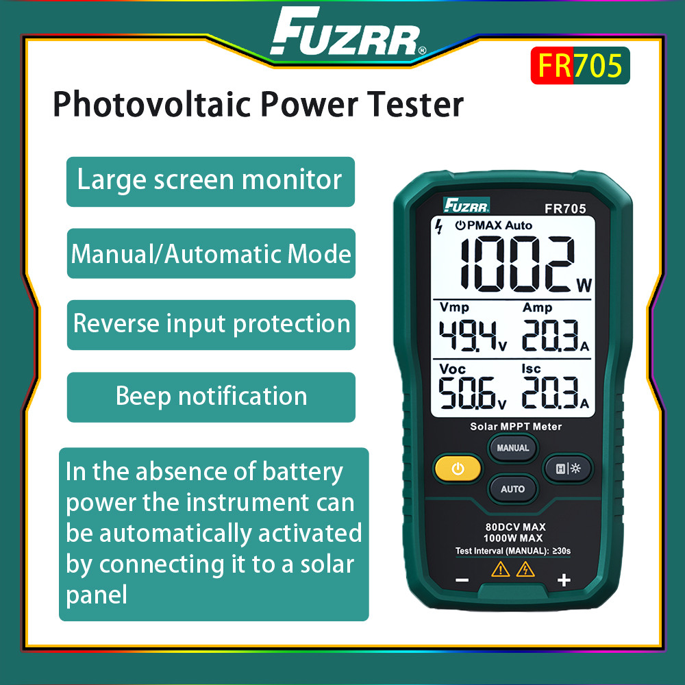 FUZRR FR705E 2000W Solar Panel Tester MPPT Power Meter Reverse ...