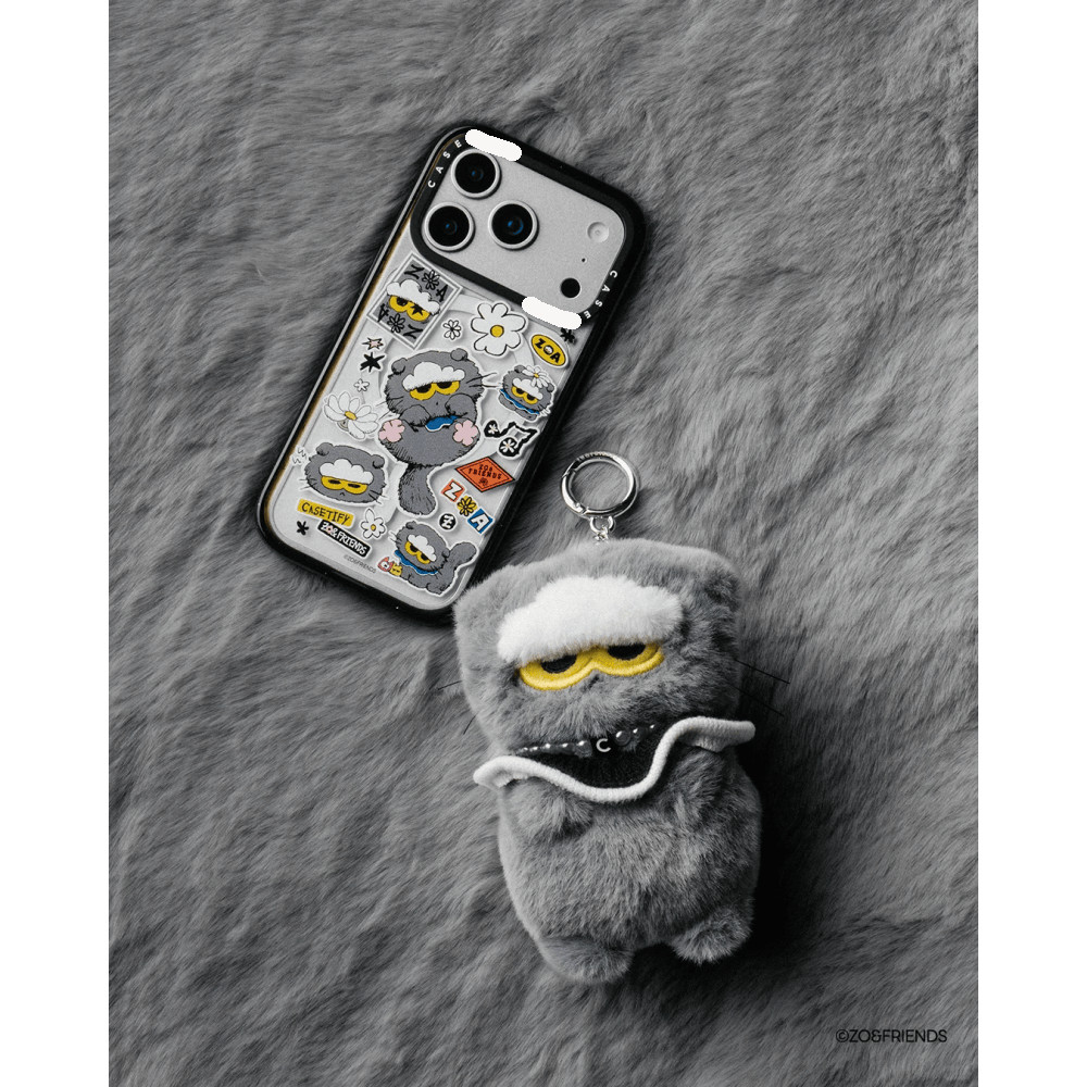 CASECASE X ZO&FRIENDS ZOA Sticker Case Black Edge Clear Hard Magnetic ...