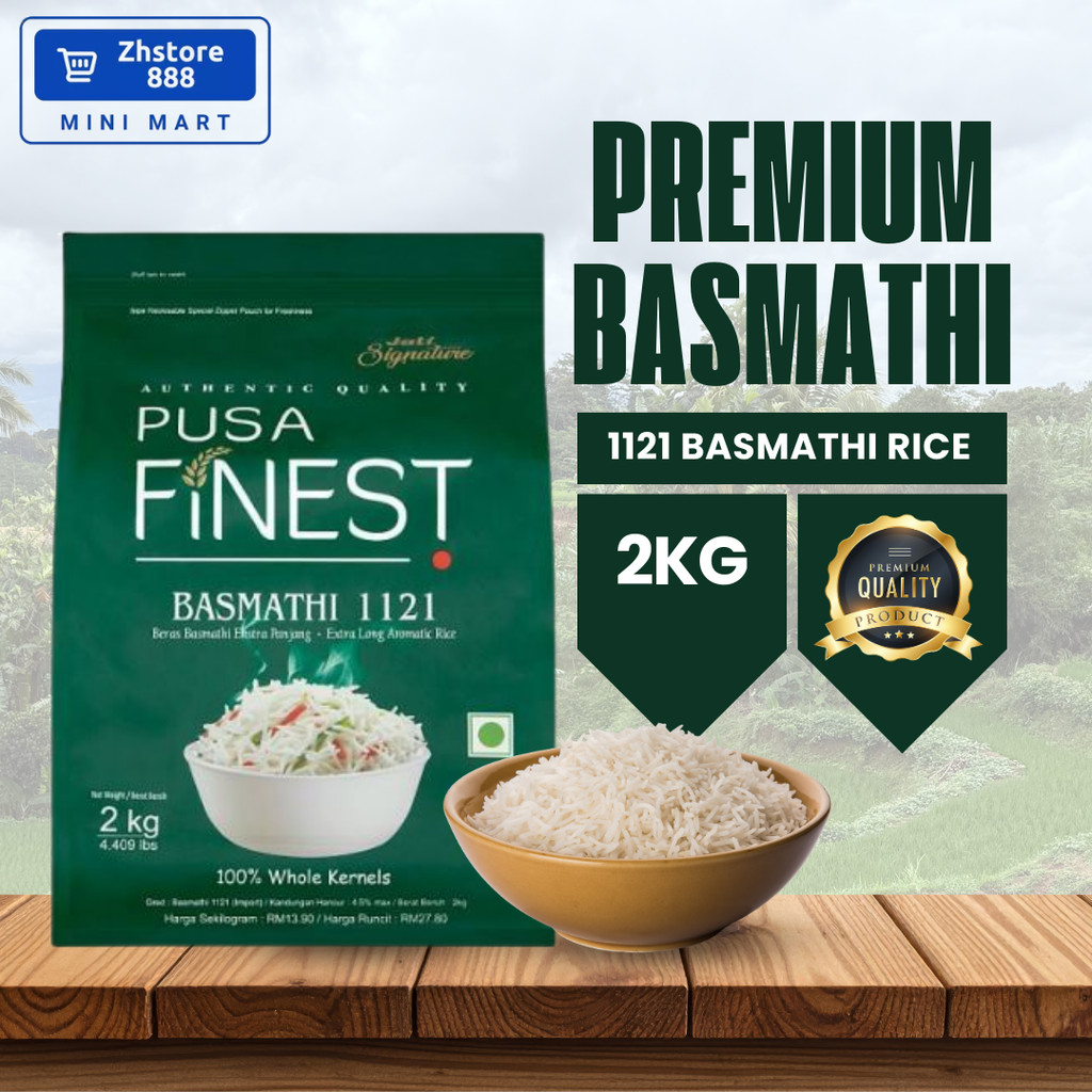 JATI Signature PUSA FINEST BASMATHI Rice 1121 2kg | Shopee Malaysia