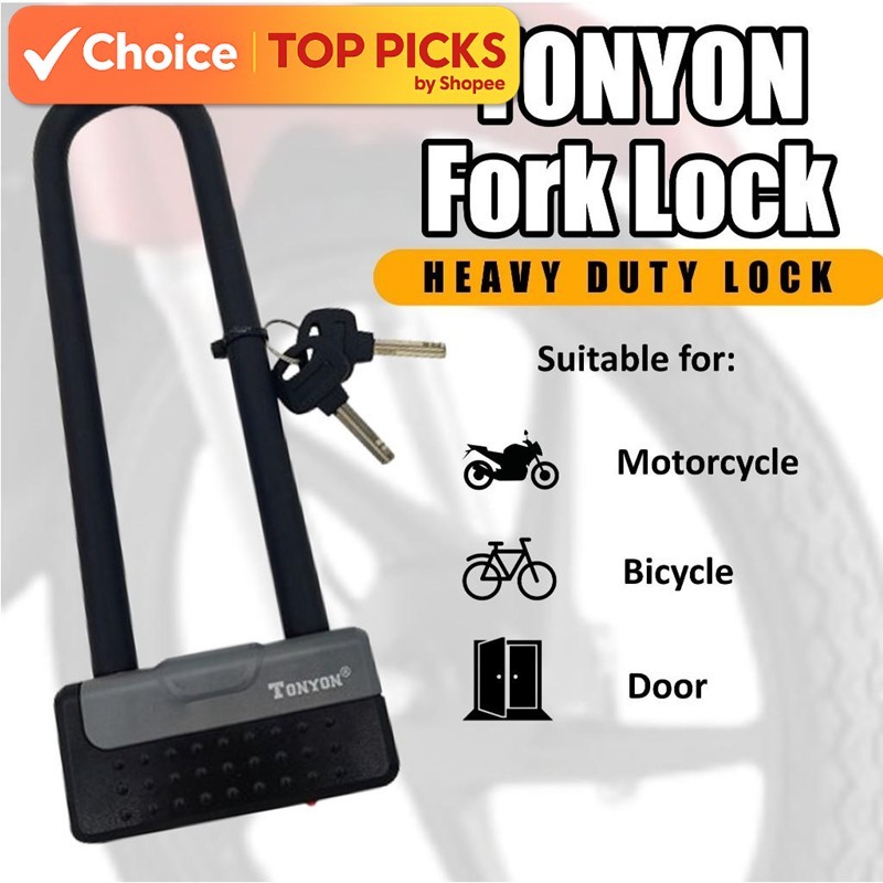 Tianlun Heavy Duty Fork Lock Security Chain Lock Motorcycle Motor Kunci ...
