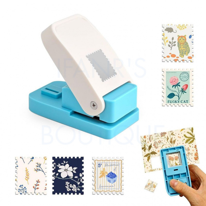 Stamp Embosser for DIY Card Making, Square & Round Hole Punch for Junk ...