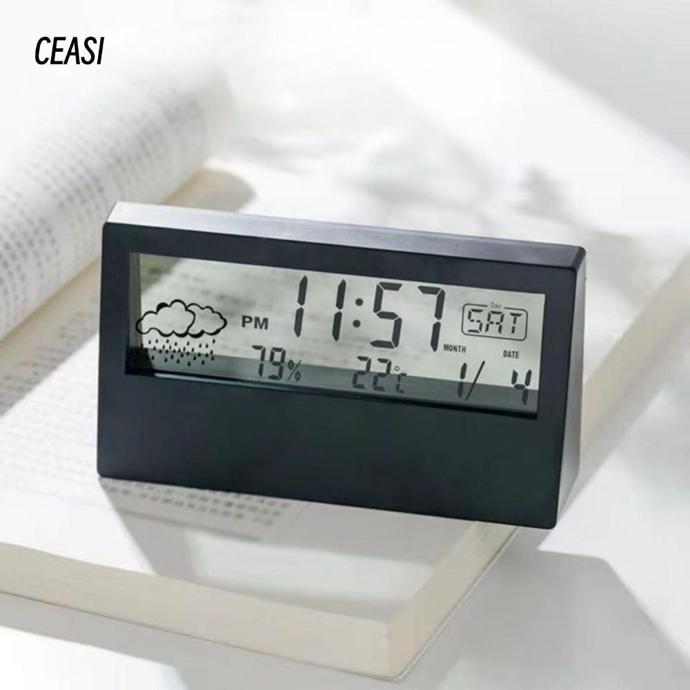 CEASI Alarm Clock, Electronic Multi-functional Thermo-Hygrometer, LED ...