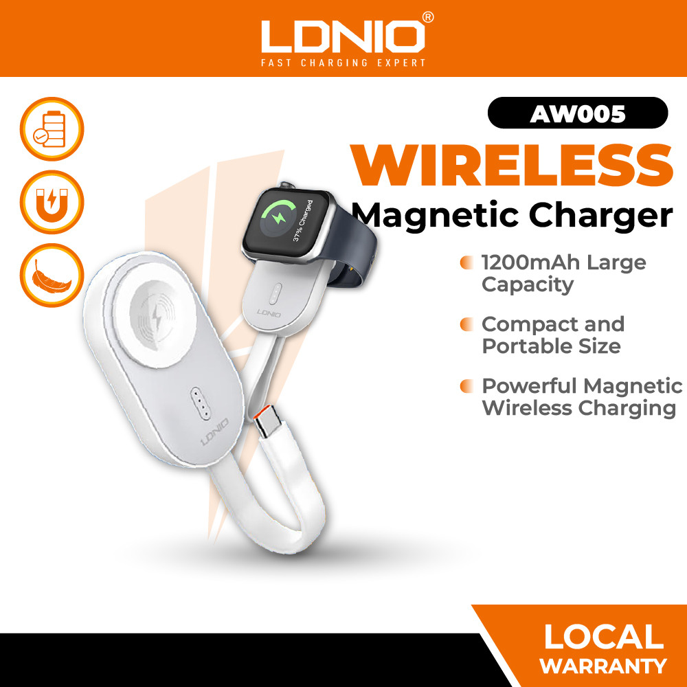 LDNIO AW005 Watch Wireless Magnetic 1200mAh Power Bank Watch Charger ...