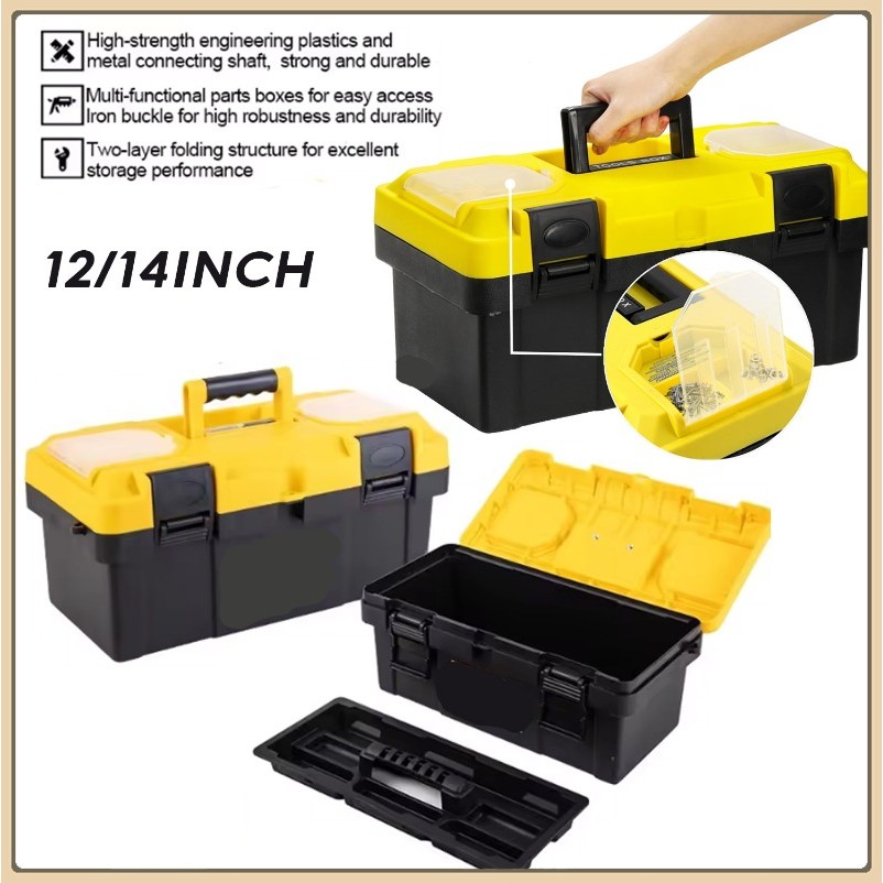 12/14 Inch 2 Layer Toolbox Storage Portable Multifunctional Hardware ...